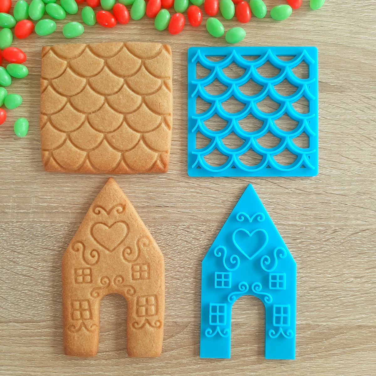 Small Gingerbread House Stamp Set (2 pcs) – Little Monkey NZ