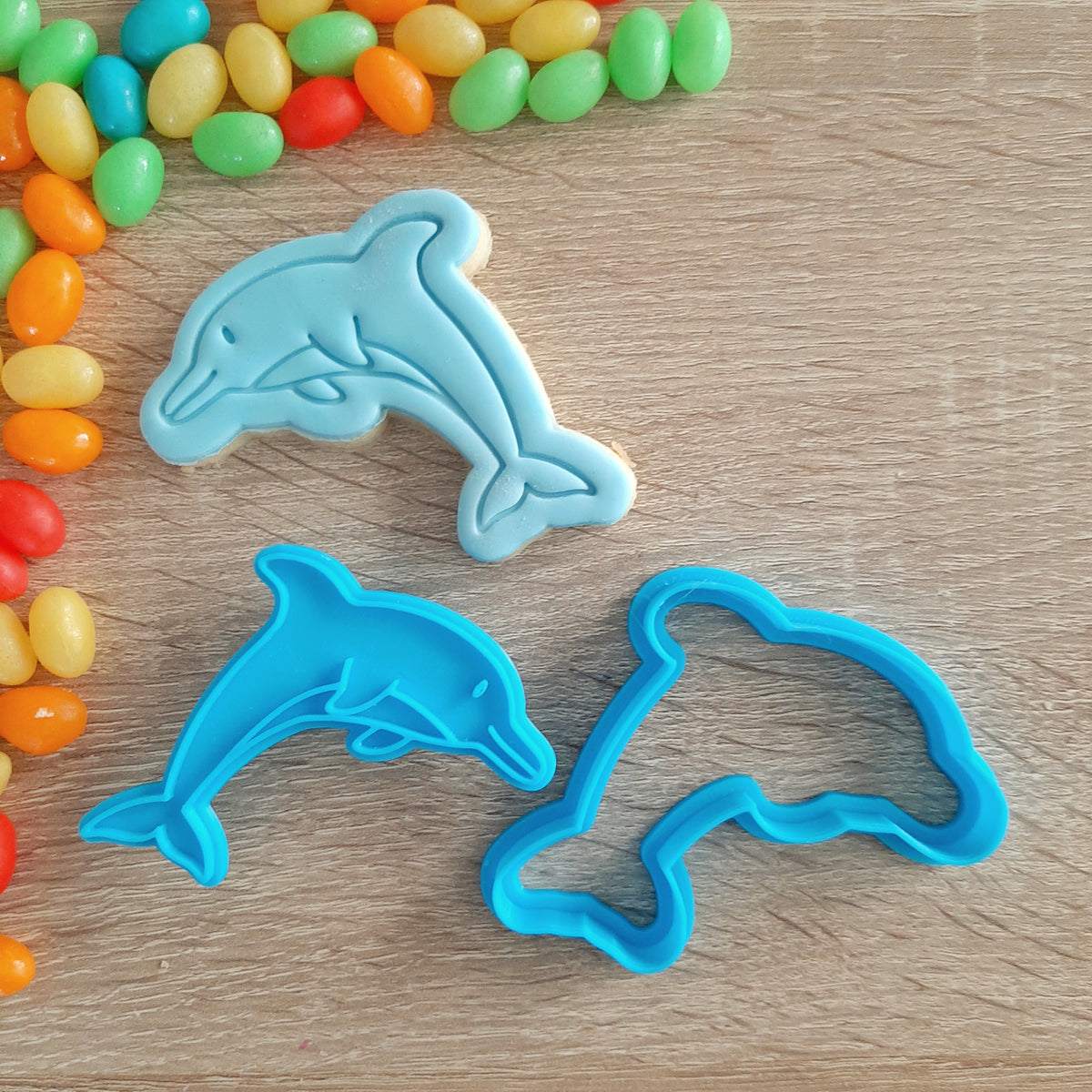 Dolphin Cookie Cutter & Fondant Stamp – Little Monkey NZ