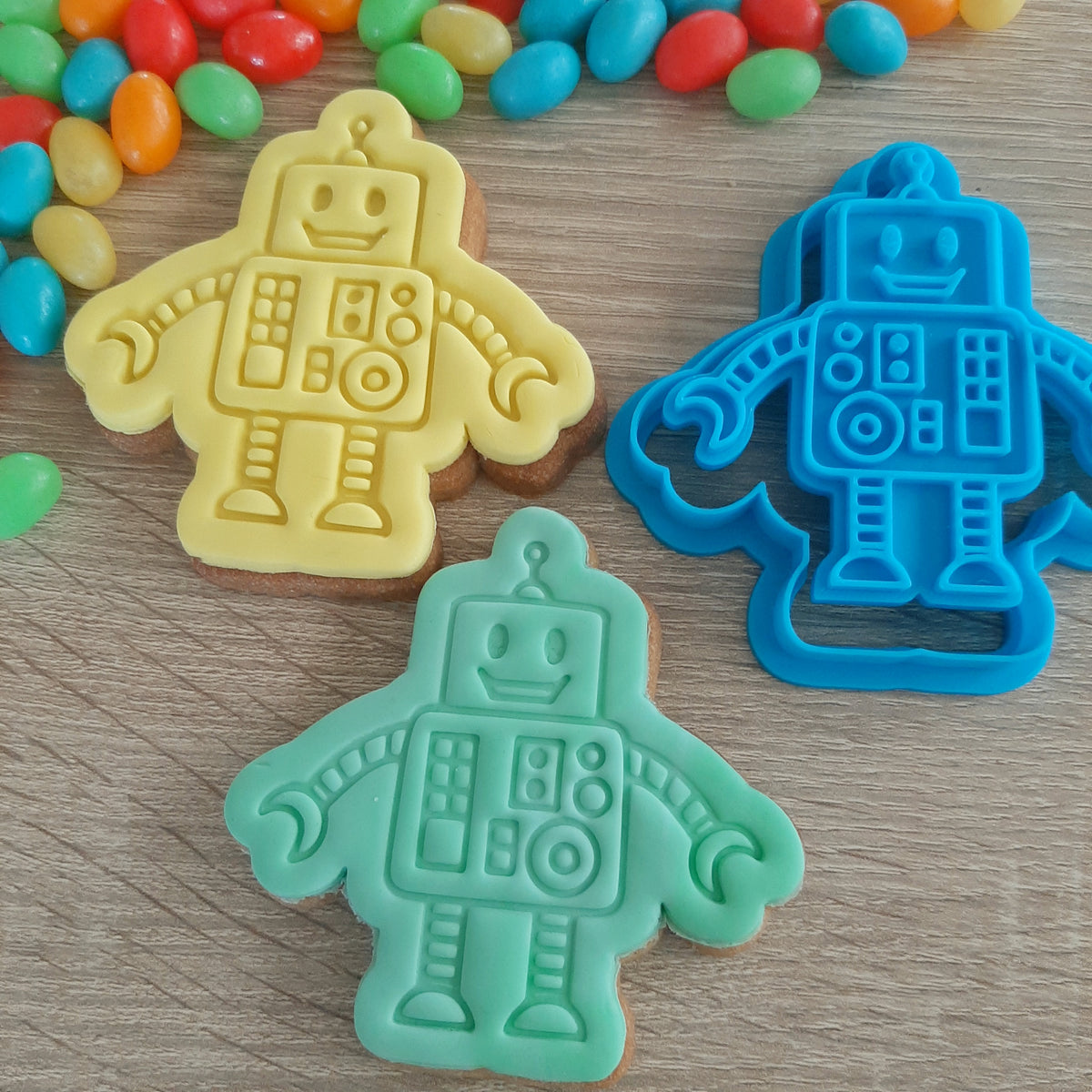 Robot Cookie Cutter & Fondant Stamp – Little Monkey NZ