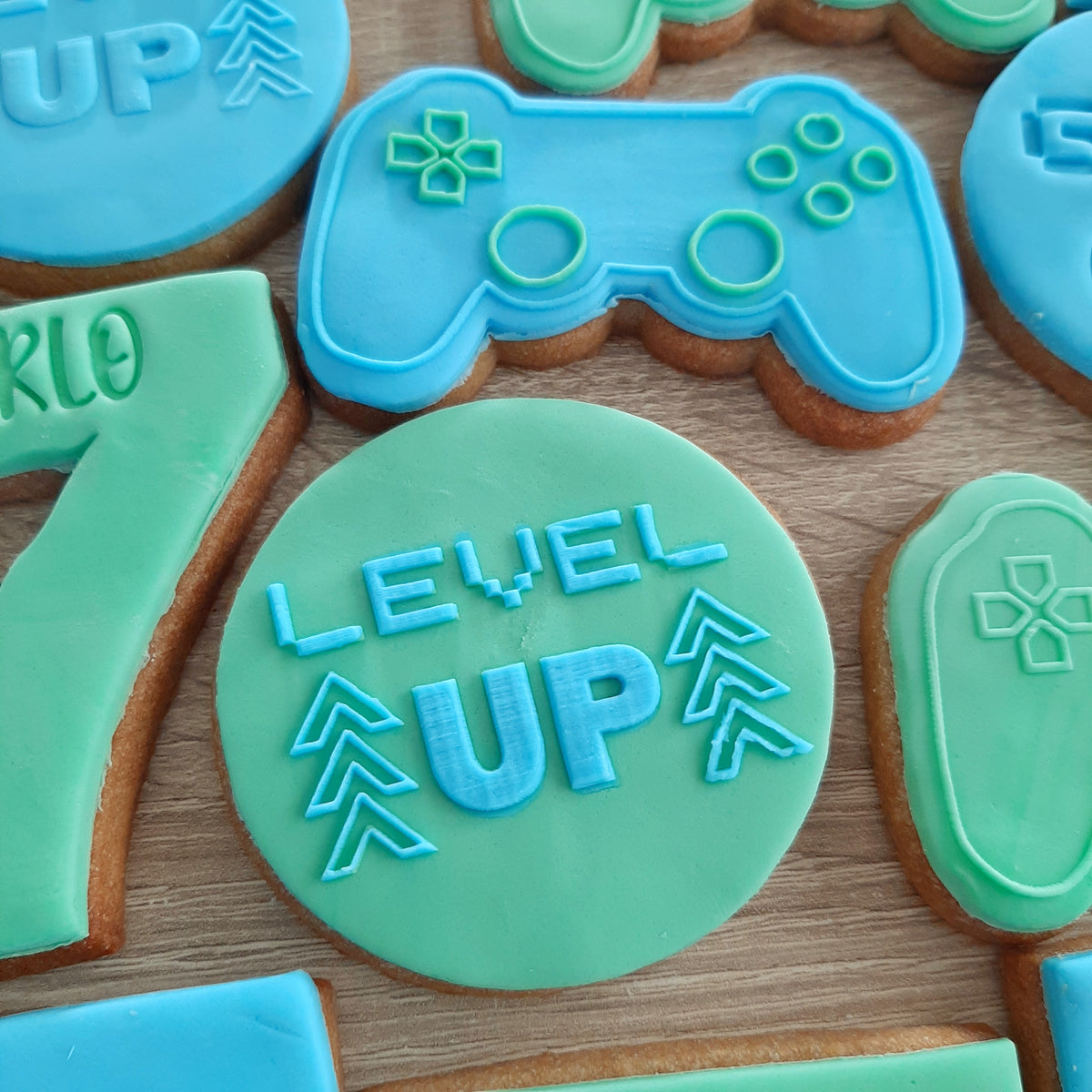 Level Up Raised Acrylic Fondant Stamp – Little Monkey NZ