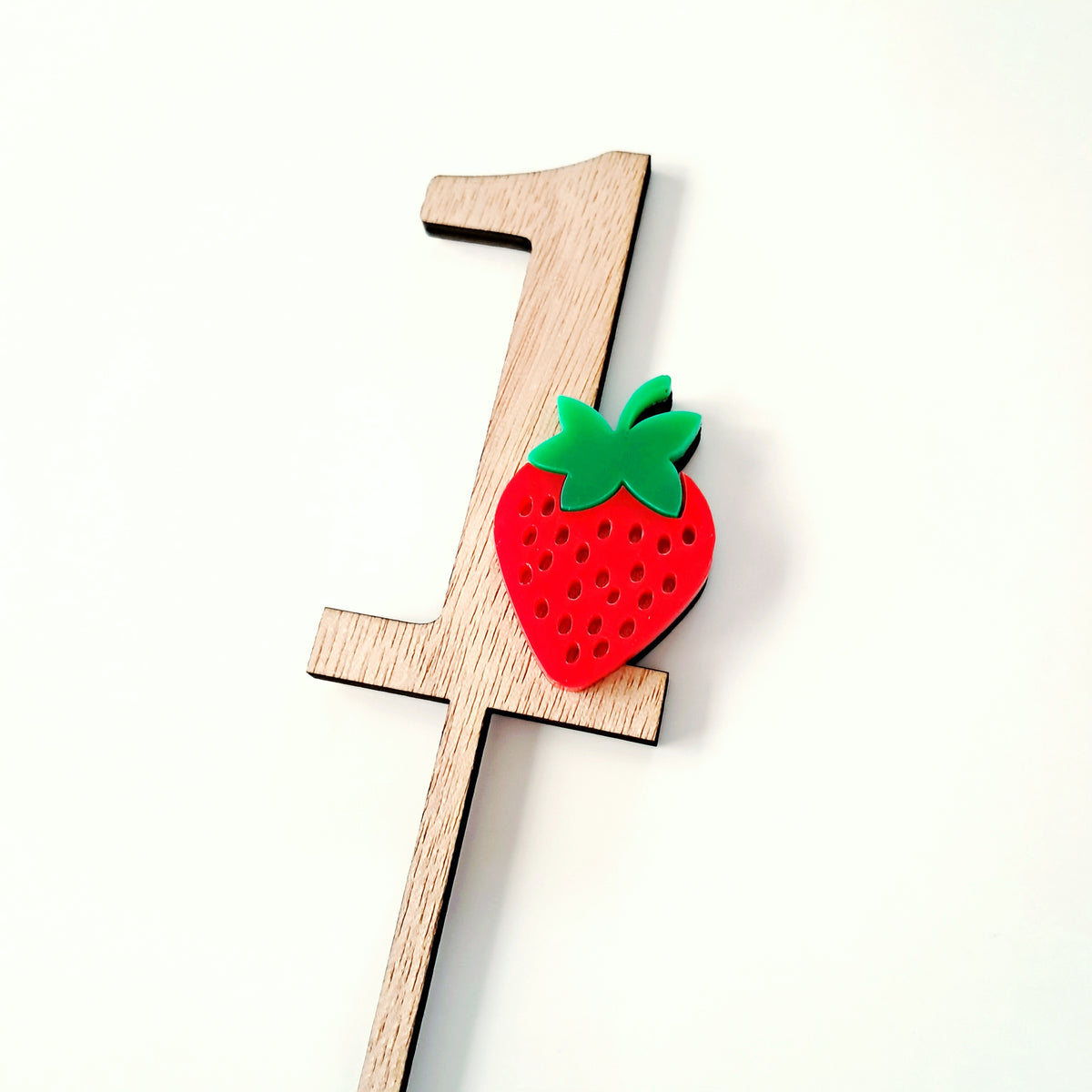 Strawberry Number 1 Cake Topper – Little Monkey NZ