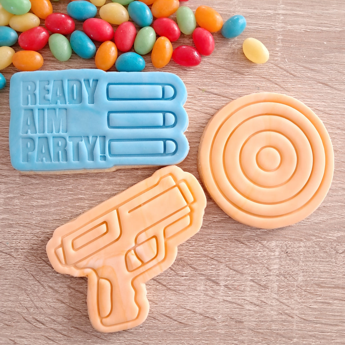 Ready Aim Party! Cookie Cutter & Fondant Stamp – Little Monkey NZ