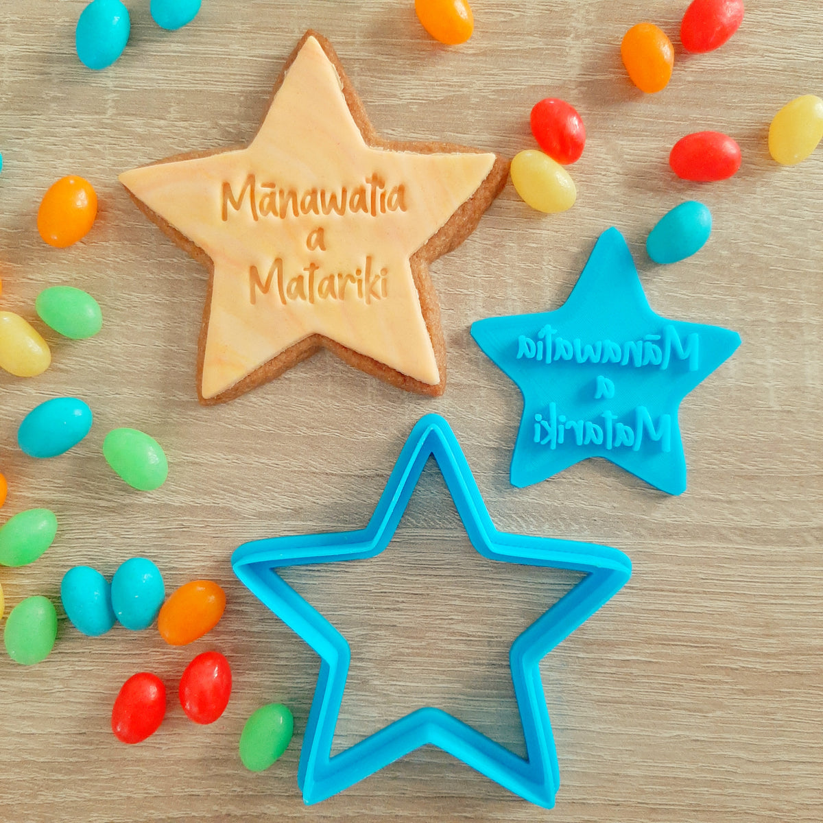 Matariki Star Cookie Cutter & Fondant Stamp – Little Monkey NZ