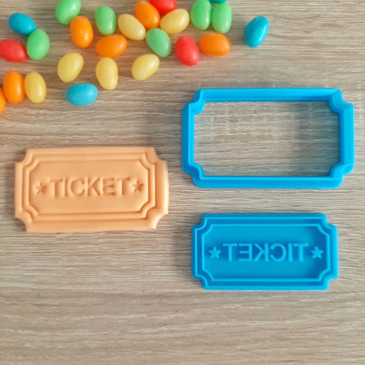 Ticket Cookie Cutter & Fondant Stamp – Little Monkey NZ